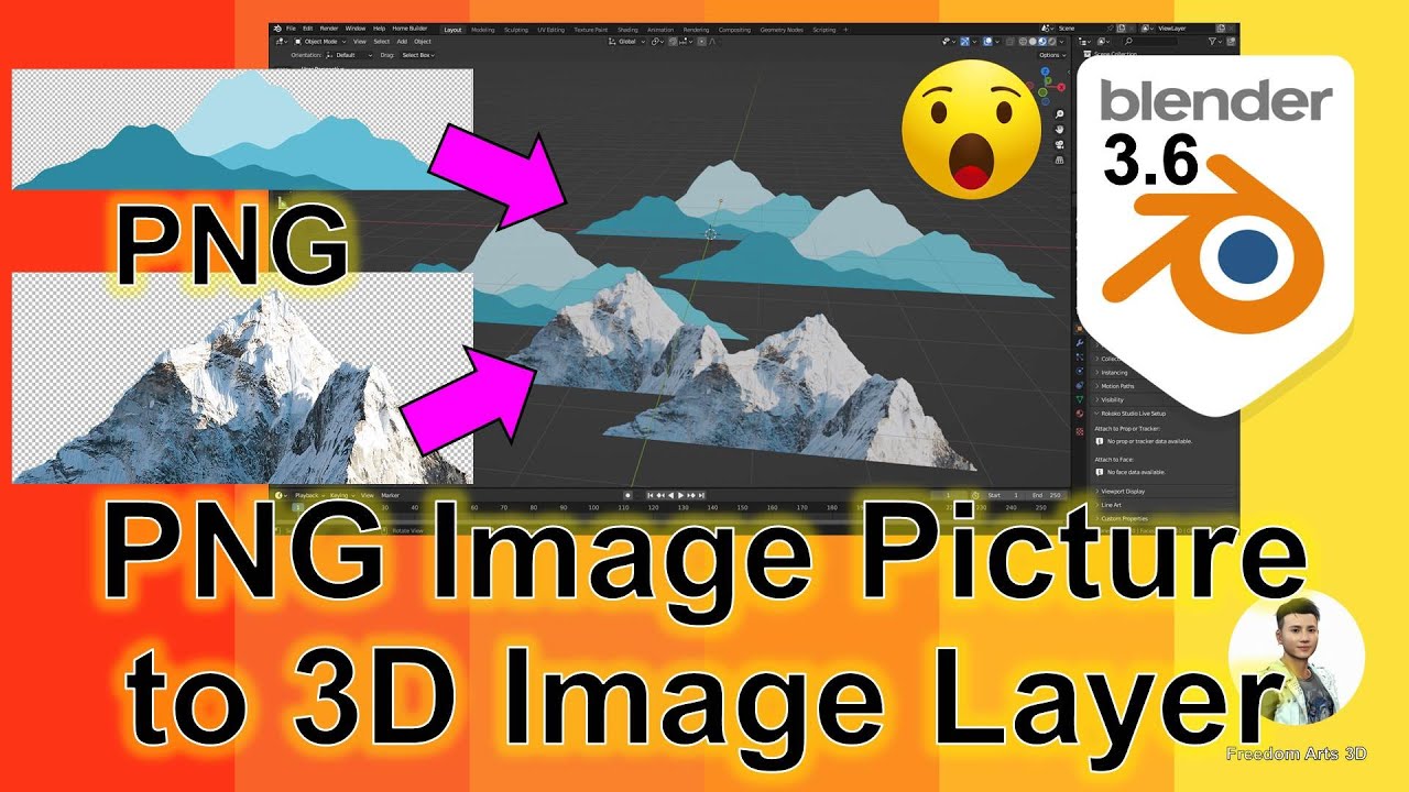 Import PNG image layer with alpha transparent as 3D Background ...