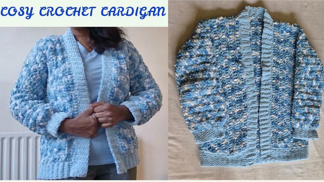 Cozy crochet cardigan/ Cardigan step by step tutorial/ adult small size ...