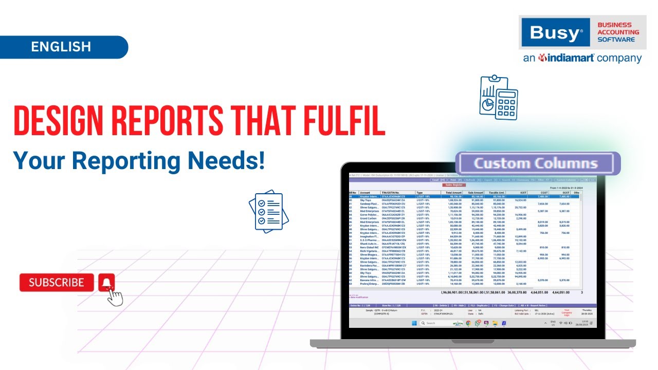 Personalized Reports in BUSY 📊 | Add Custom Columns & Design Reports ...
