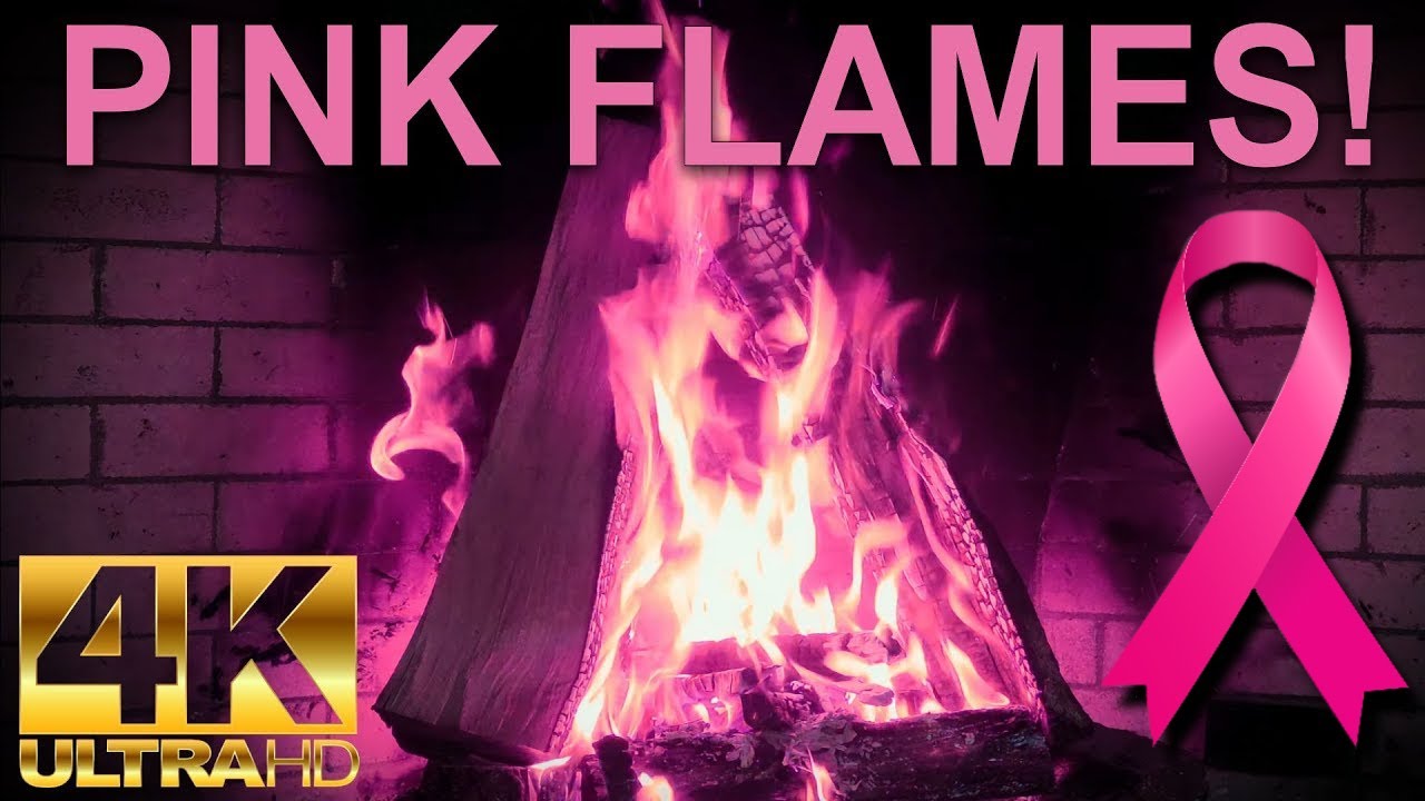 Pink Fireplace Flames Breast Cancer Awareness 4k Uhd 12 Hours