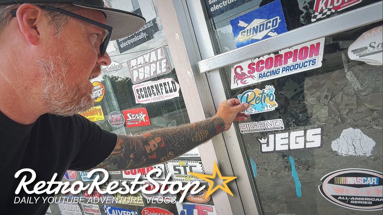 Adding To An Abandoned Sticker Window | Retro Rest Stop - YouTube