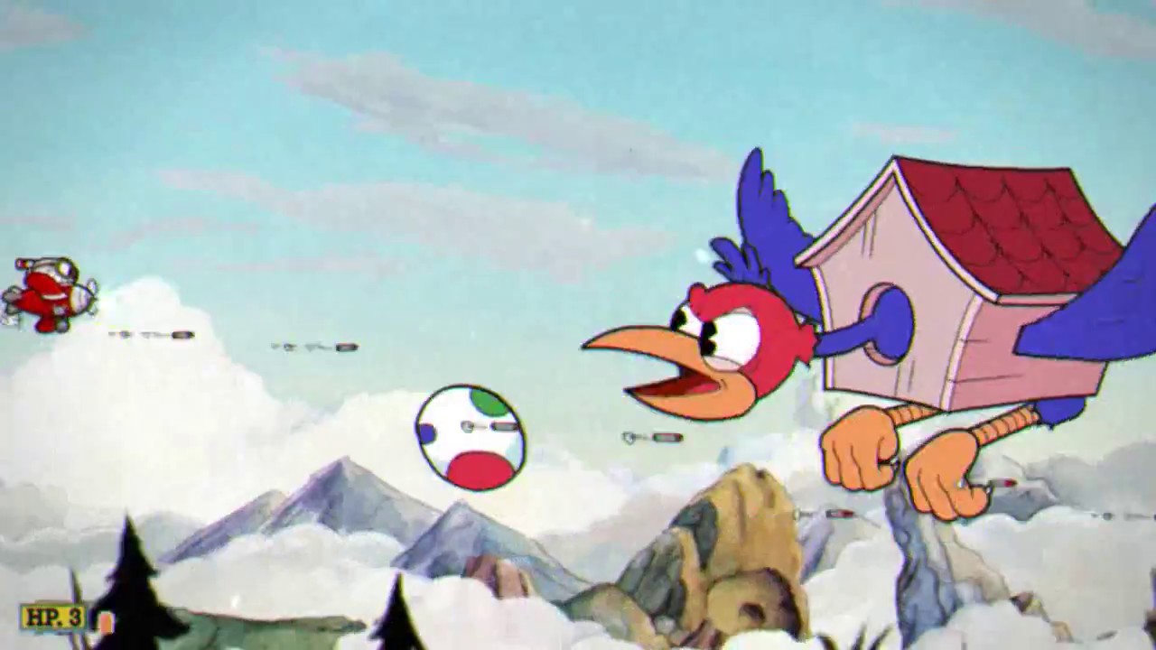 Cuphead Wally Warbles Aviary Action Bird Boss - YouTube