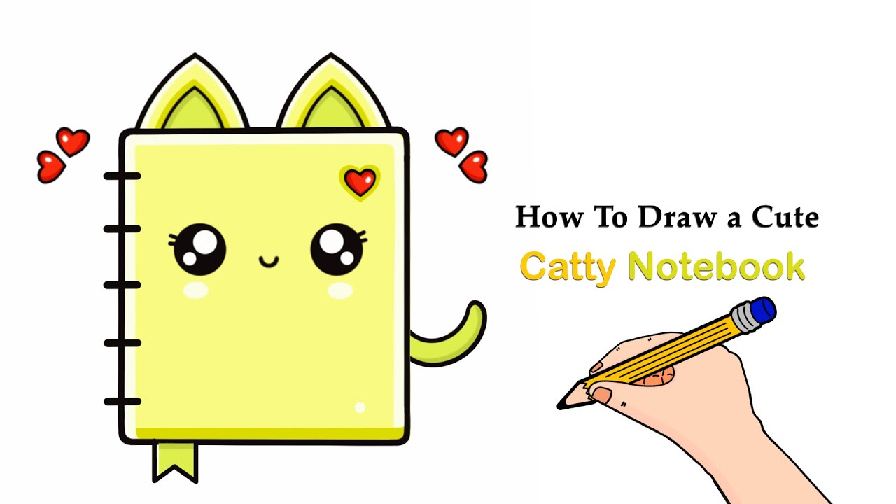 How To Draw a Cute Catty Notebook Easy | Draw Step by Step a Cute Catty ...