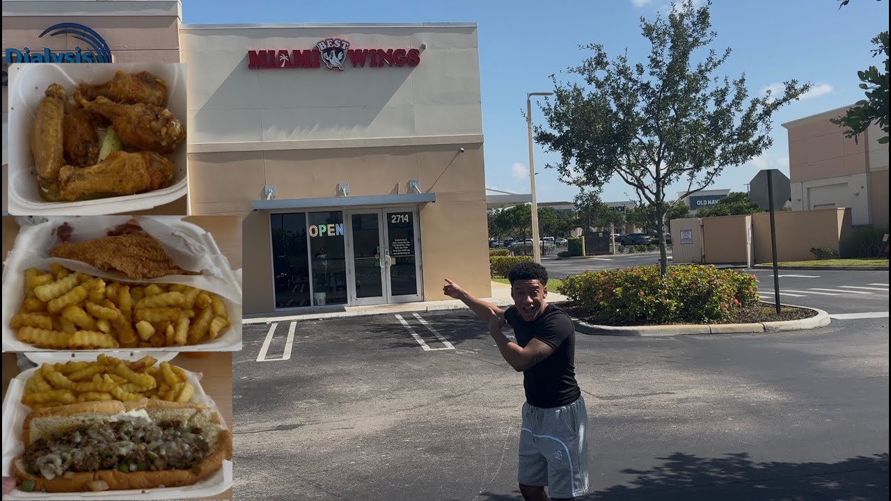 Eating at the best wing spot in Miami (Miami's Best Wings) - YouTube