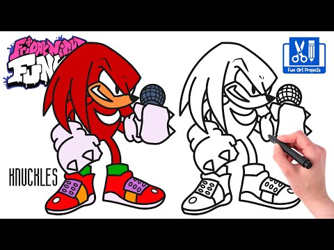 How To Draw Knuckles | Friday Night Funkin FNF MOD Character - Easy Step By Step