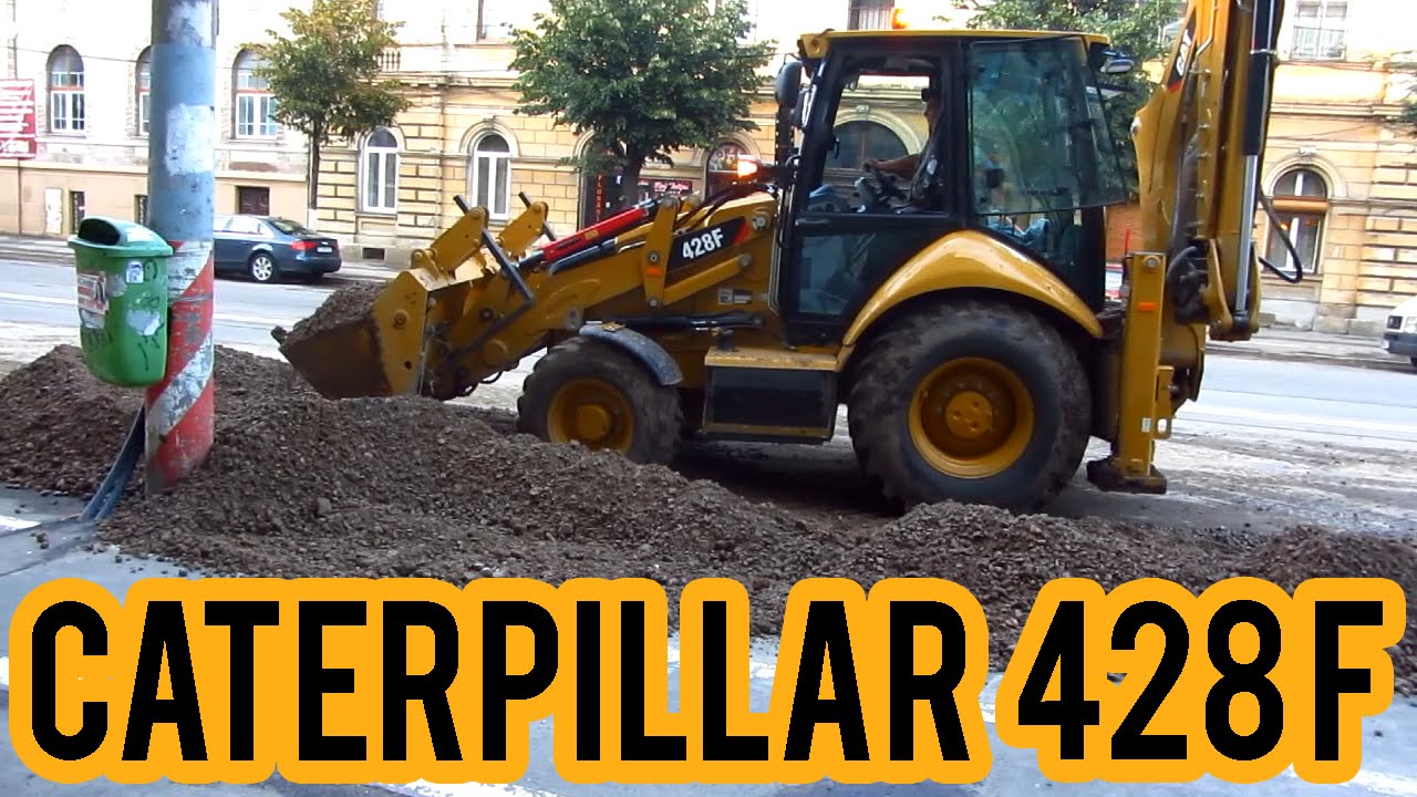 Caterpillar 428F Backhoe Loaders at work (CAT) - YouTube