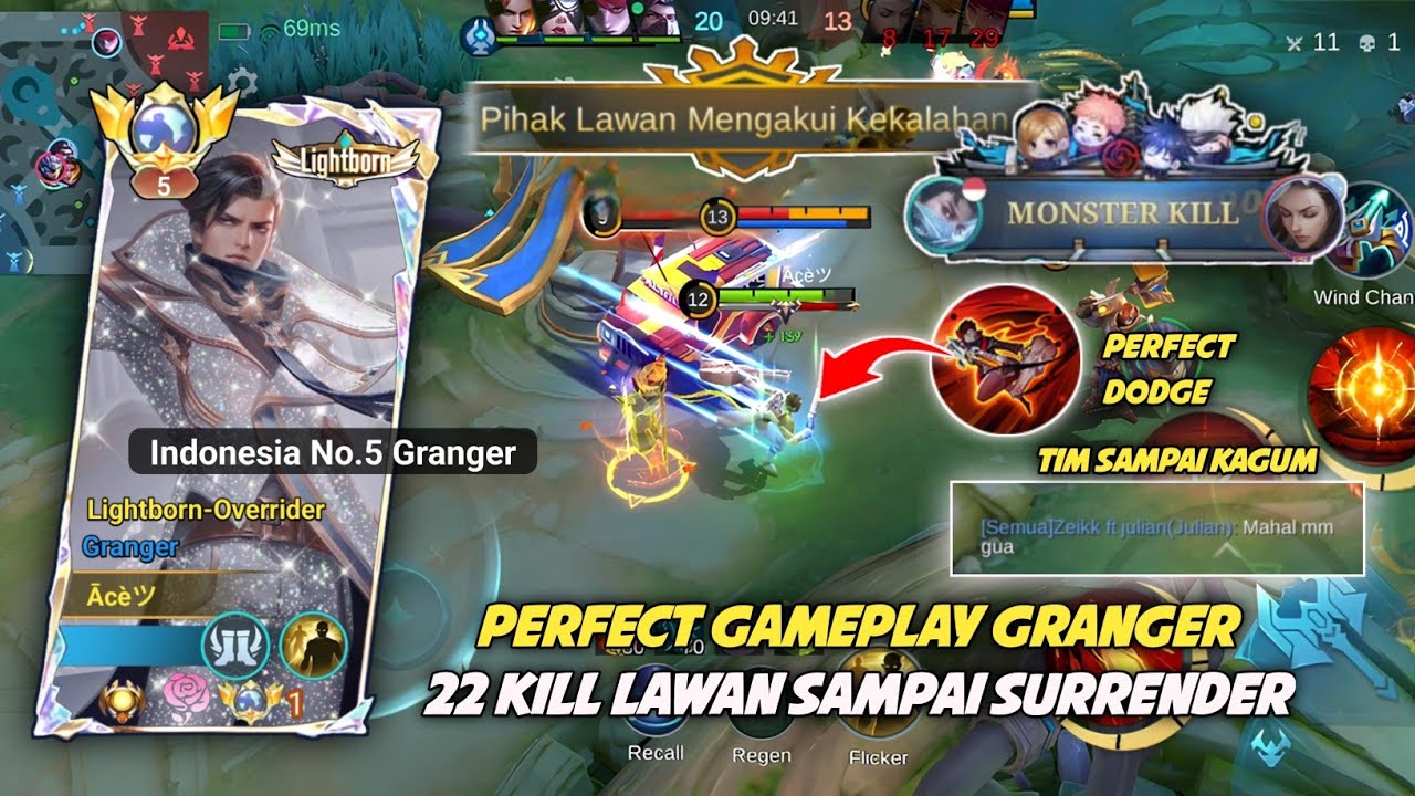 22 KILL MONSTER GRANGER MUSUH LANGSUNG SURRENDER | TOP GLOBAL GRANGER ...