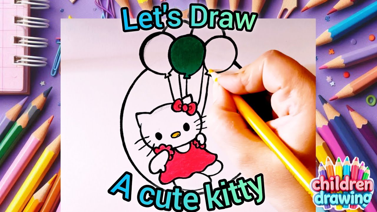 How to draw a cute kitty_Step by Step Video Lesson - YouTube