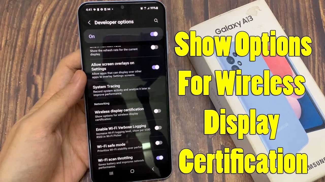 Samsung Galaxy A13: How to Show Options For Wireless Display ...