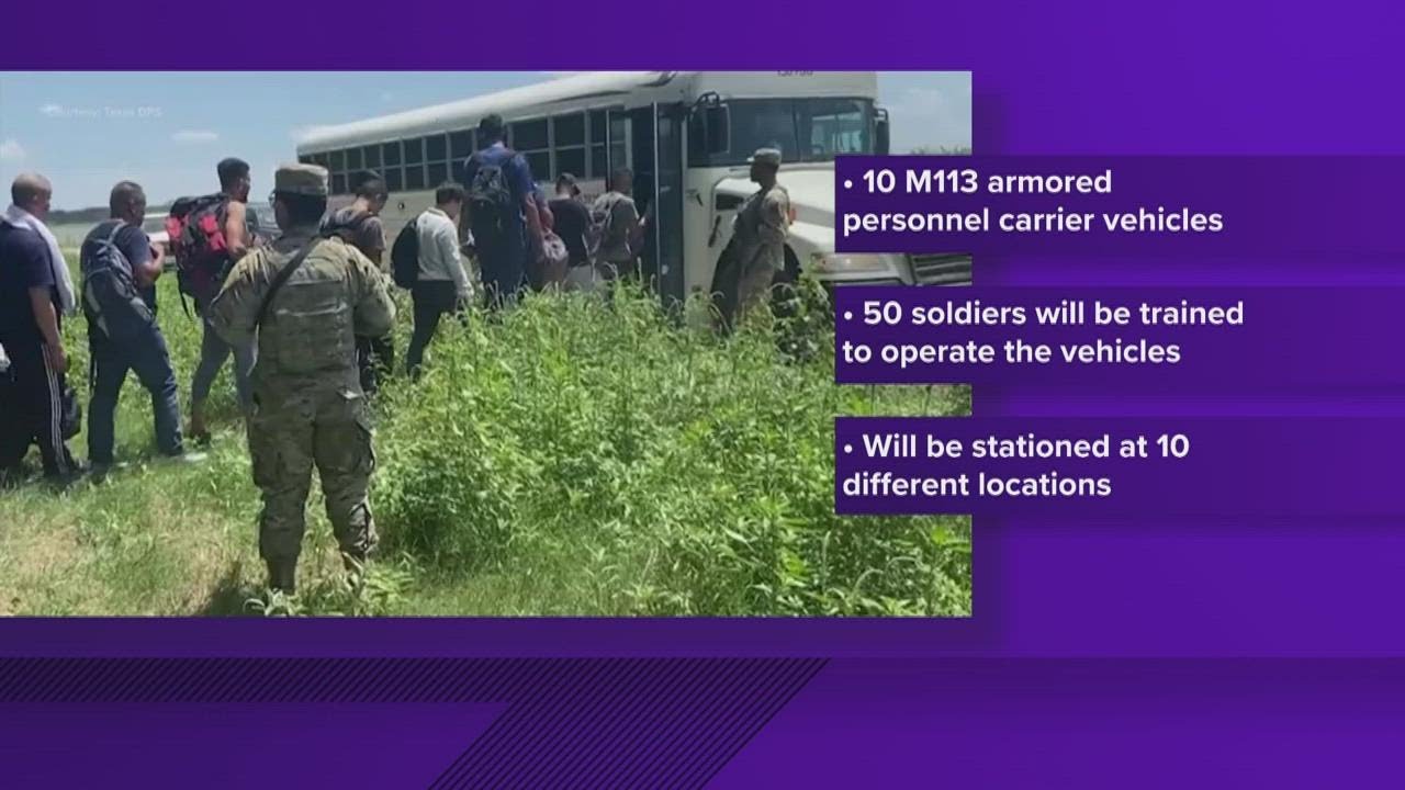 Tank-like military vehicles to be at the US-Mexico border - YouTube
