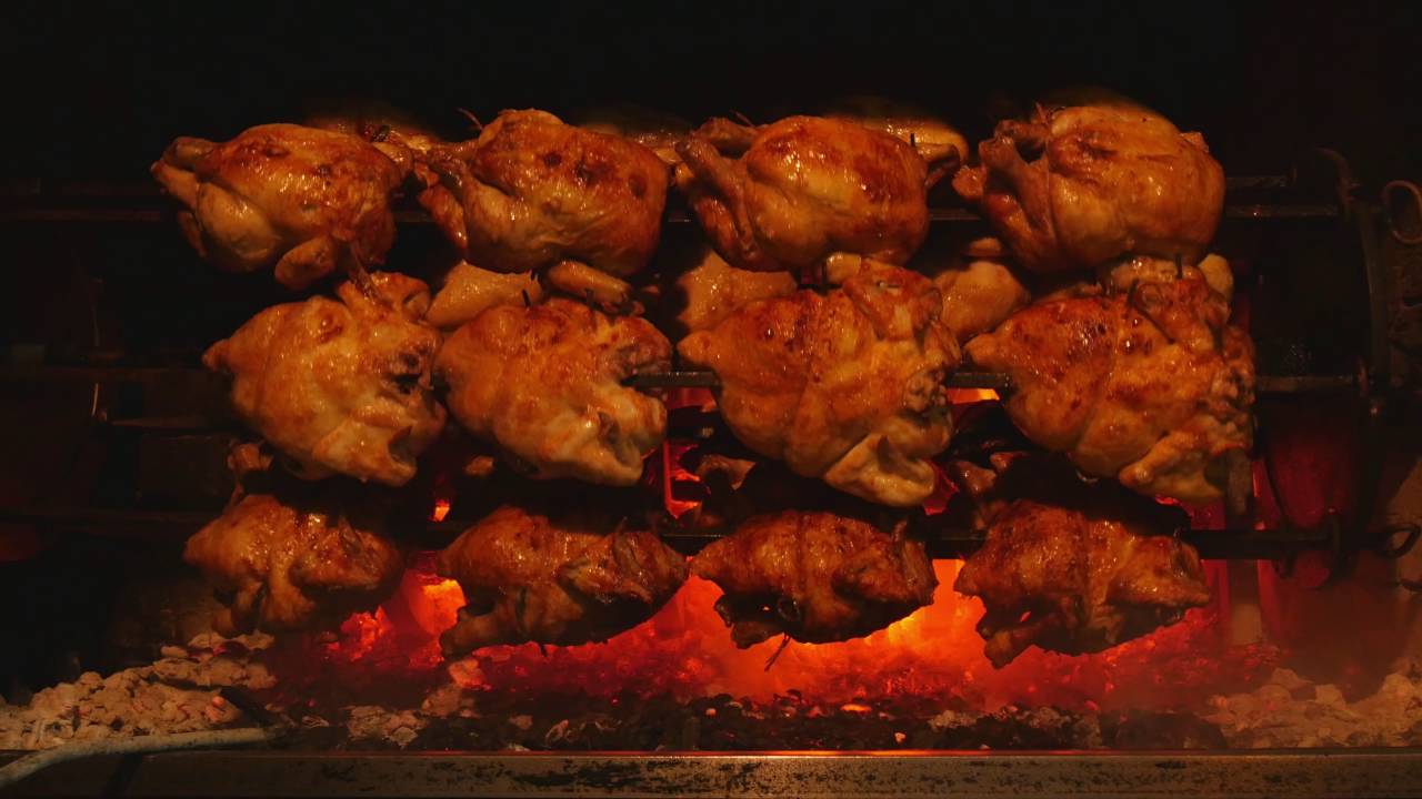 4K Ultra HD fireplace - chickengrill loop - 28 hot chicken - YouTube