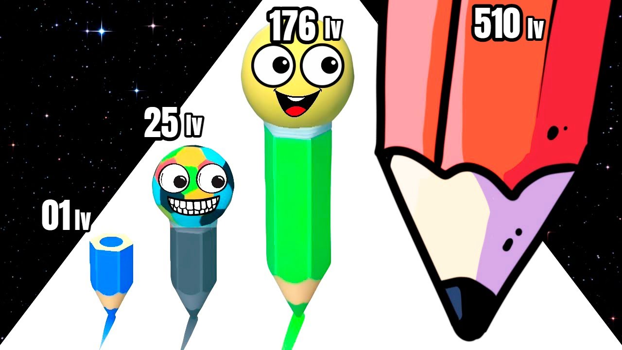 Color Pencil Run - Level Up Color Max level Gameplay - YouTube