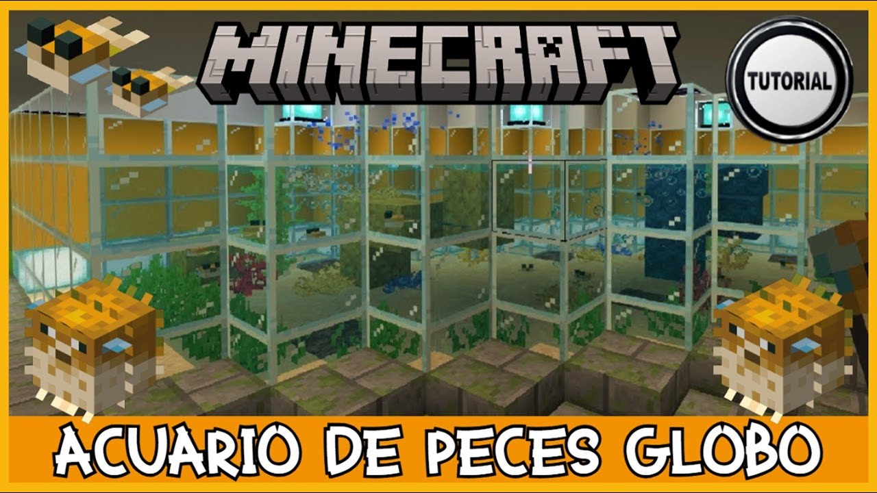 ⛏️Como construir un ACUARIO en MINECRAFT (Pez globo) + Semilla (enlace ...