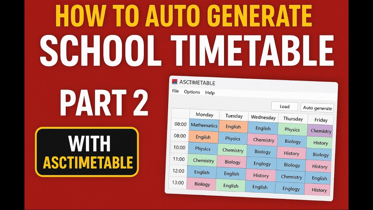 How to generate School Timetable using a computer software free of ...
