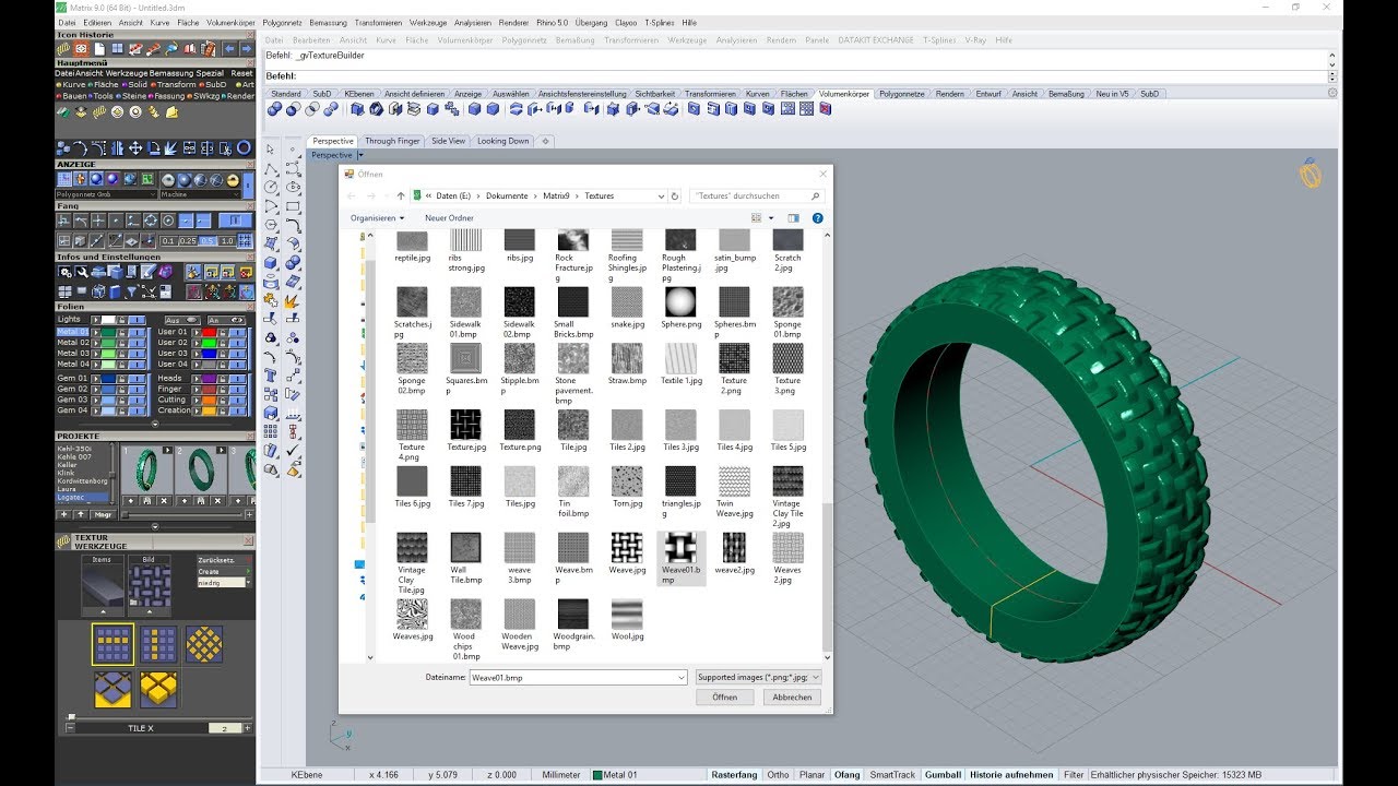 Matrix: Ring Muster verteilen mit Texture Builder anhand s/w Bilder ...