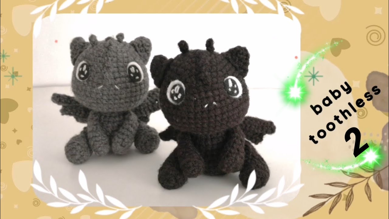 Crochet Amigurumi : baby toothless dragon، p2 - YouTube