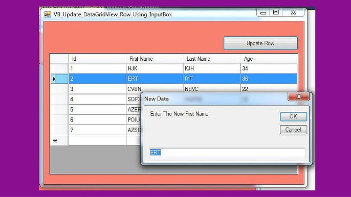 Vbnet How To Set Selected Row Values From Datagridview Into Inputbox Vbnet How To Set Selected Row Values From Datagridview Into Inputbox
