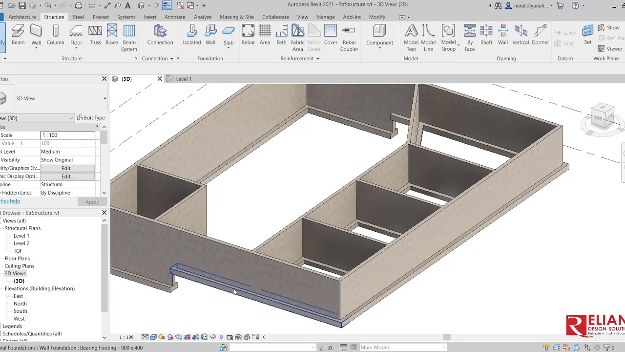 Learn Revit : Revit Foundation Wall Part 2 - YouTube