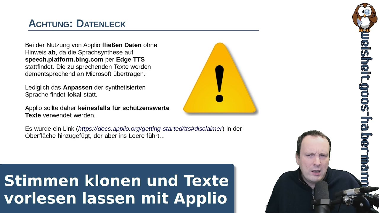 Stimmen klonen und Texte vorlesen lassen mit Applio - YouTube