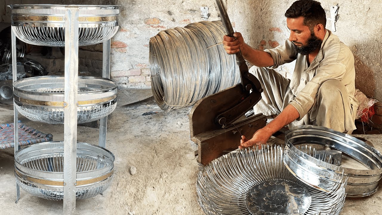 A clever way made metal wire basket - YouTube