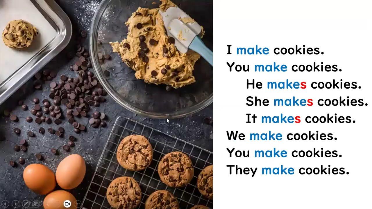 Make Cookies, Makes Salad: Simple Present Grammar with Subject Pronouns ...