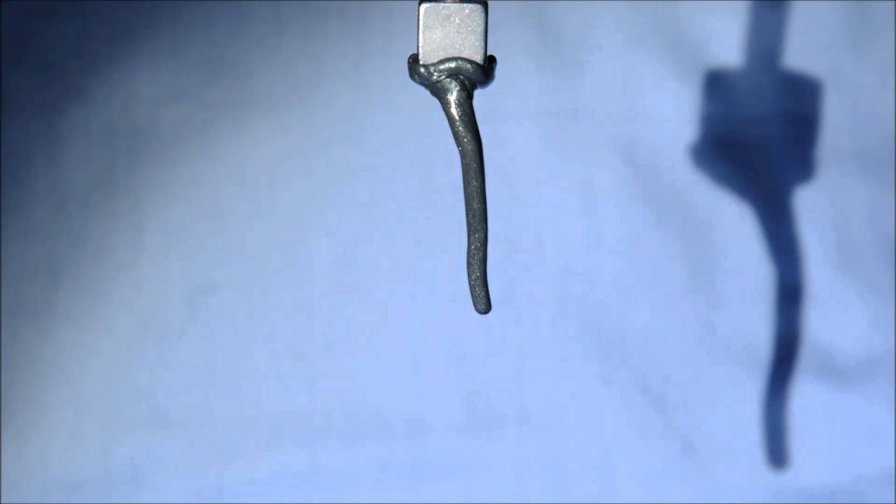 Magnetic putty strand time lapse - YouTube