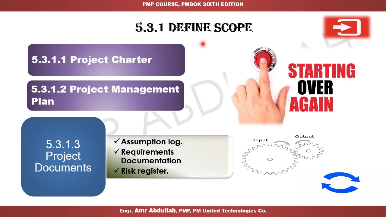 Ch 5, Lec 7 DEFINE SCOPE PROCESS, PMP 6th Edition Training, Preparation Course 42 Contact Hours ...