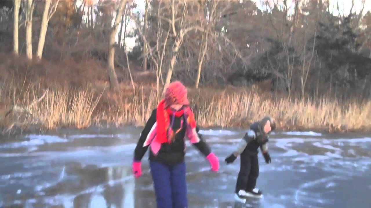 Dickerson Pond Ice Skating Jan 2014 - YouTube