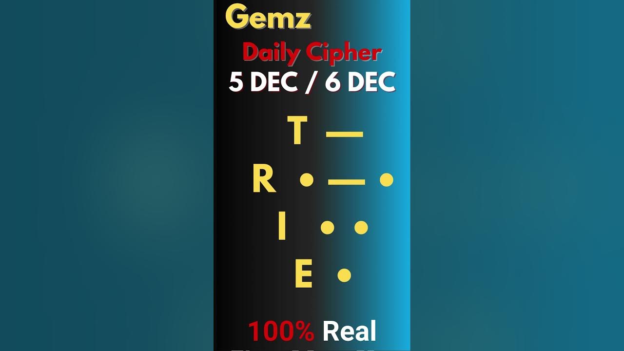 Gemz Daily Cipher Morse Code 5 DEC & 6 DEC 2024 | Unlock Today’s Code & Rewards! - YouTube