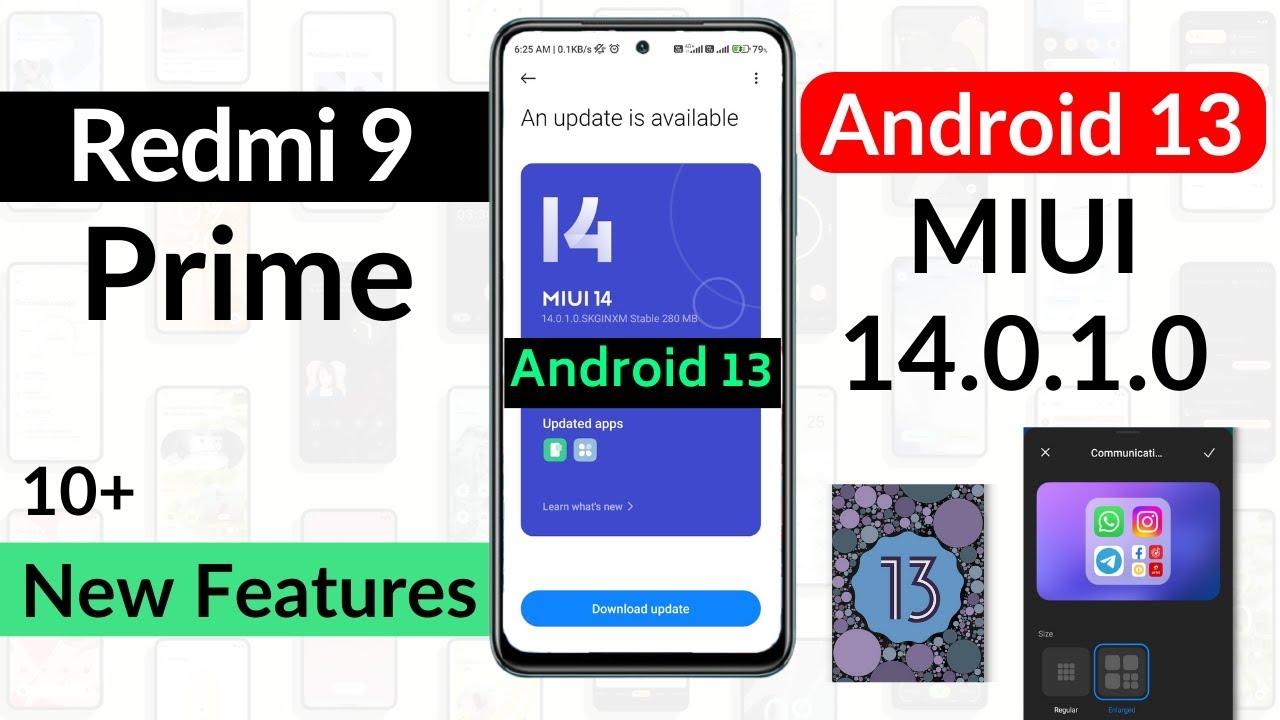 Redmi 9 Prime MIUI 14.0.1.0 Update [ Android 13 ] 10+ New Features ...