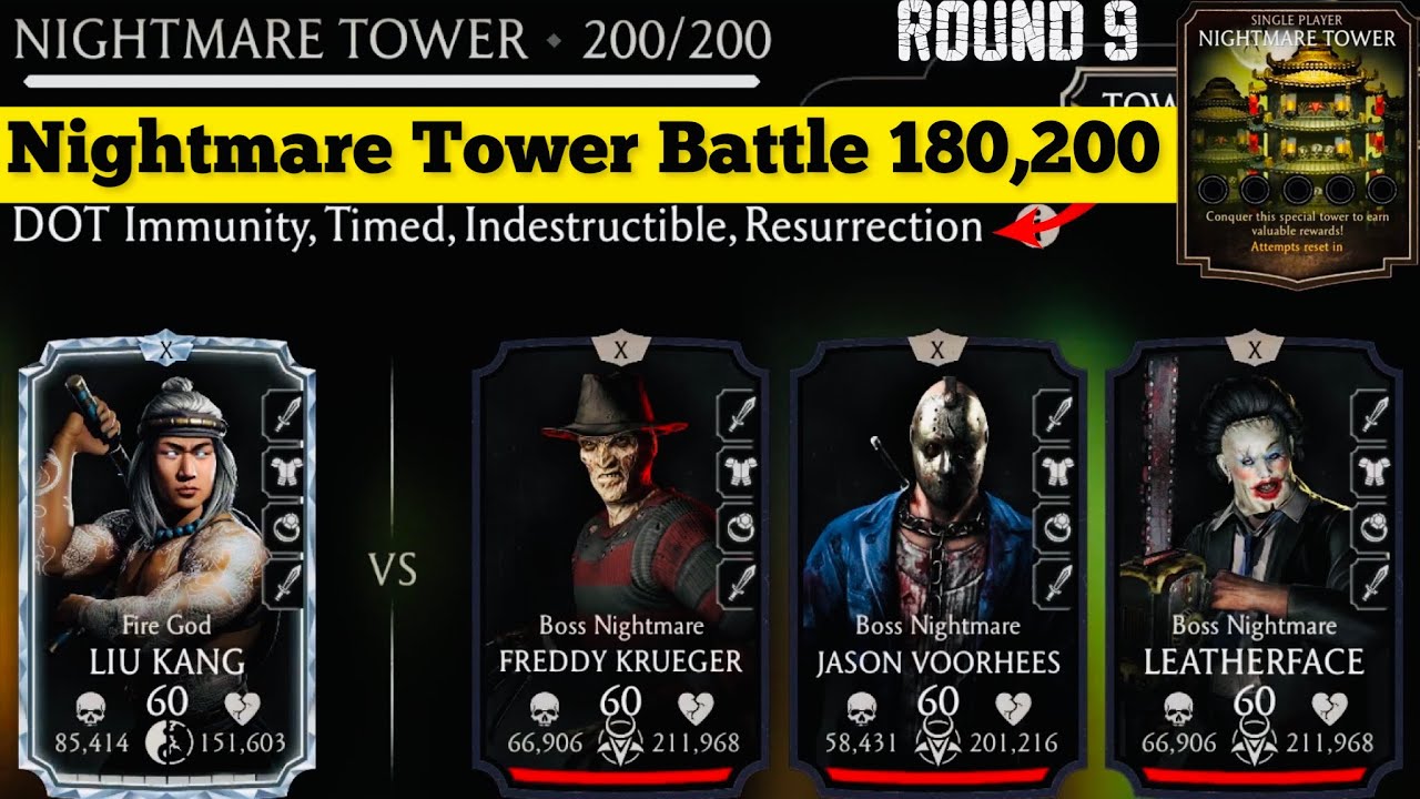 Nightmare Tower Bosses Battle 200 & 180 Fight + Nightmare Diamond ...