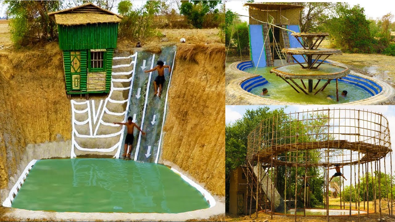 Amazing 3 Top In Building Big Mud House , Big Swimming Pool And Big ...