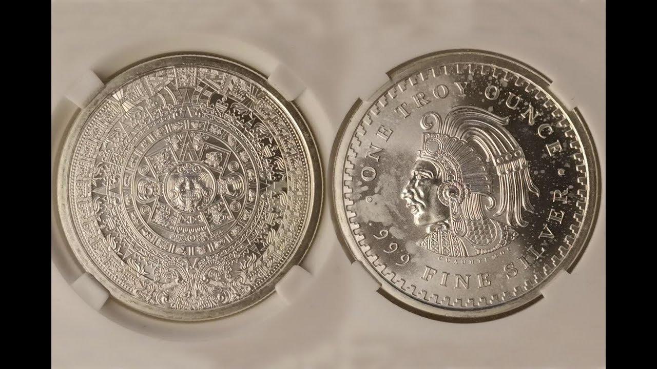 The Aztec Calendar 1-Oz 999 Silver Round Golden State Mint (GSM) Silver ...