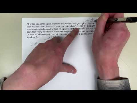 Naplex Practice Calculation (difficulty level: easy) - epinephrine ...