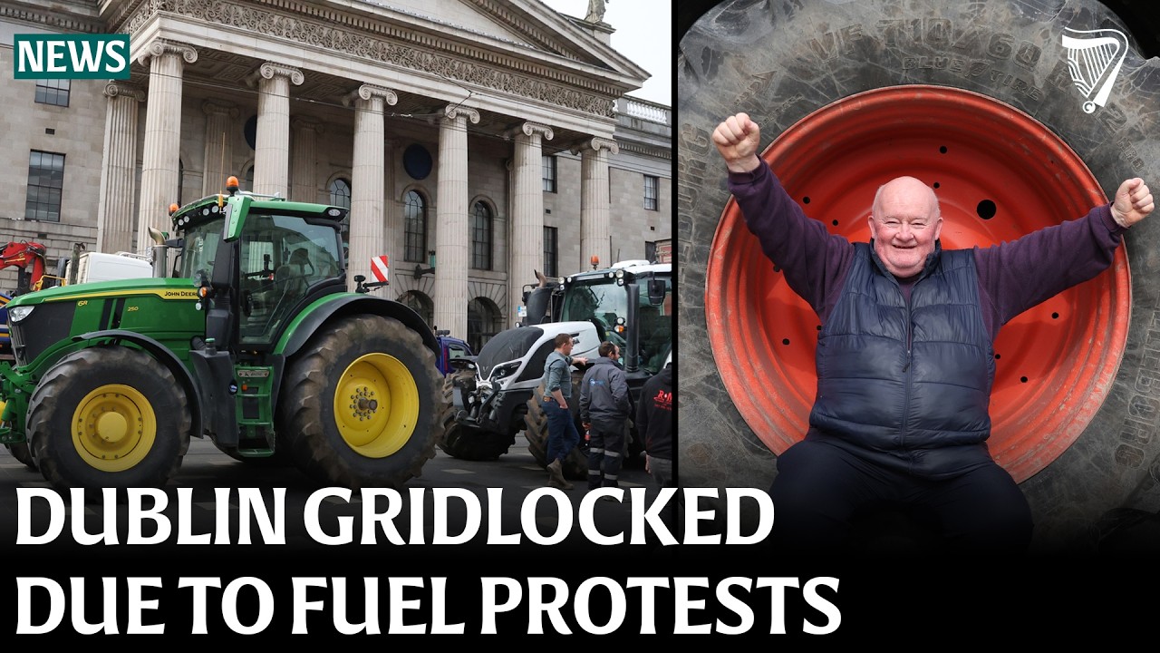 Fuel protest causes traffic chaos in Dublin city centre - YouTube