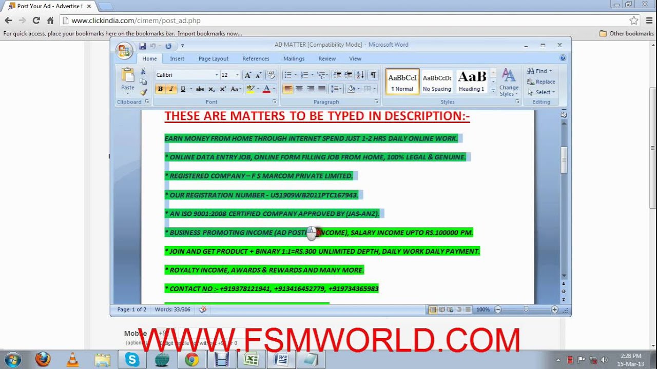 COPY PASTE WORK DEMO - WWW.FSMWORLD.COM - YouTube
