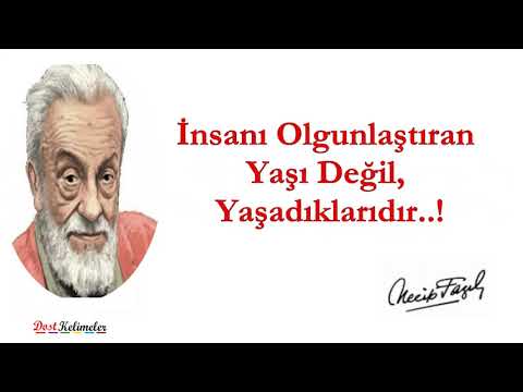 Necip Fazıl KISAKÜREK İbretlik Sözleri   (33 ADET Necip Fazıl Güzel Sözleri)