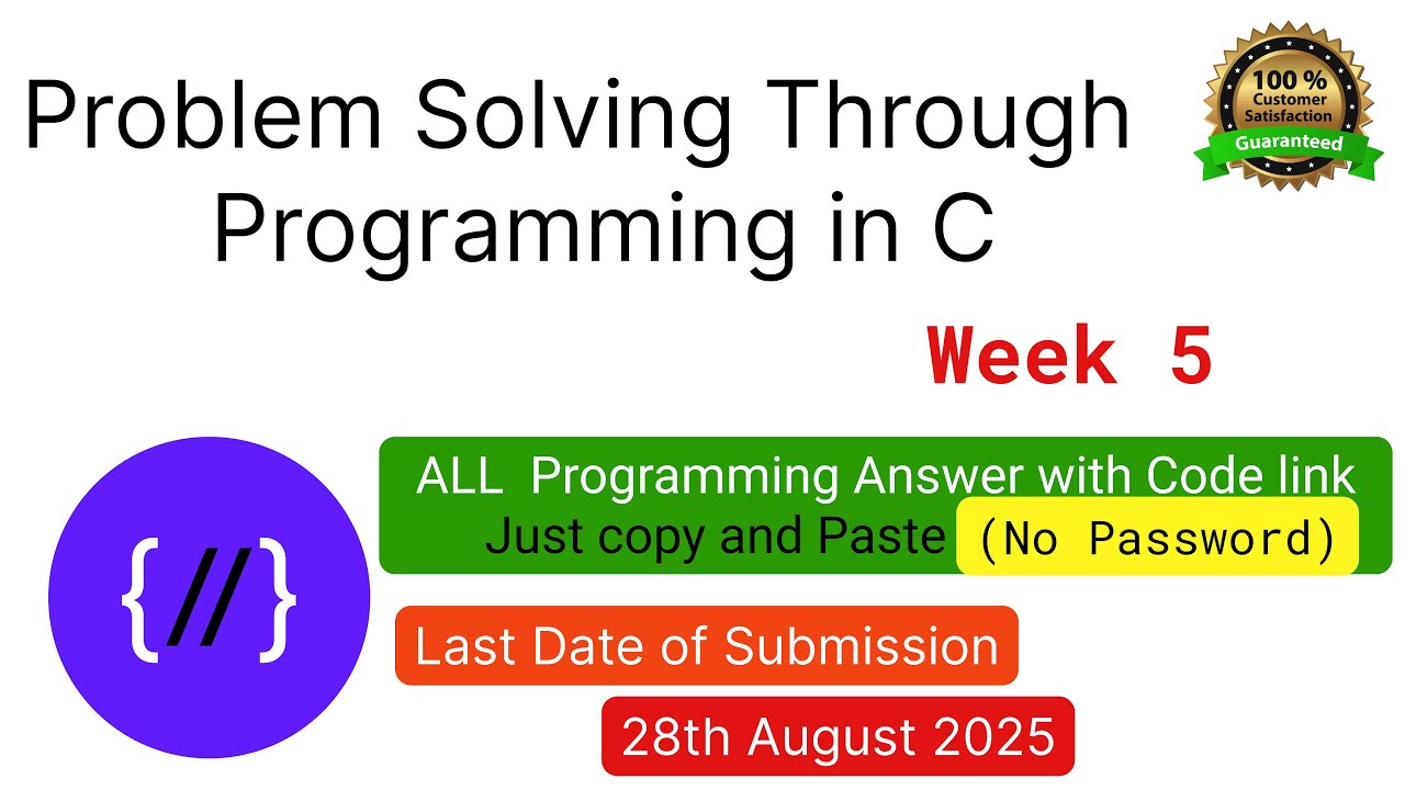 NPTEL: Problem solving through programming in C week 5 all programming ...