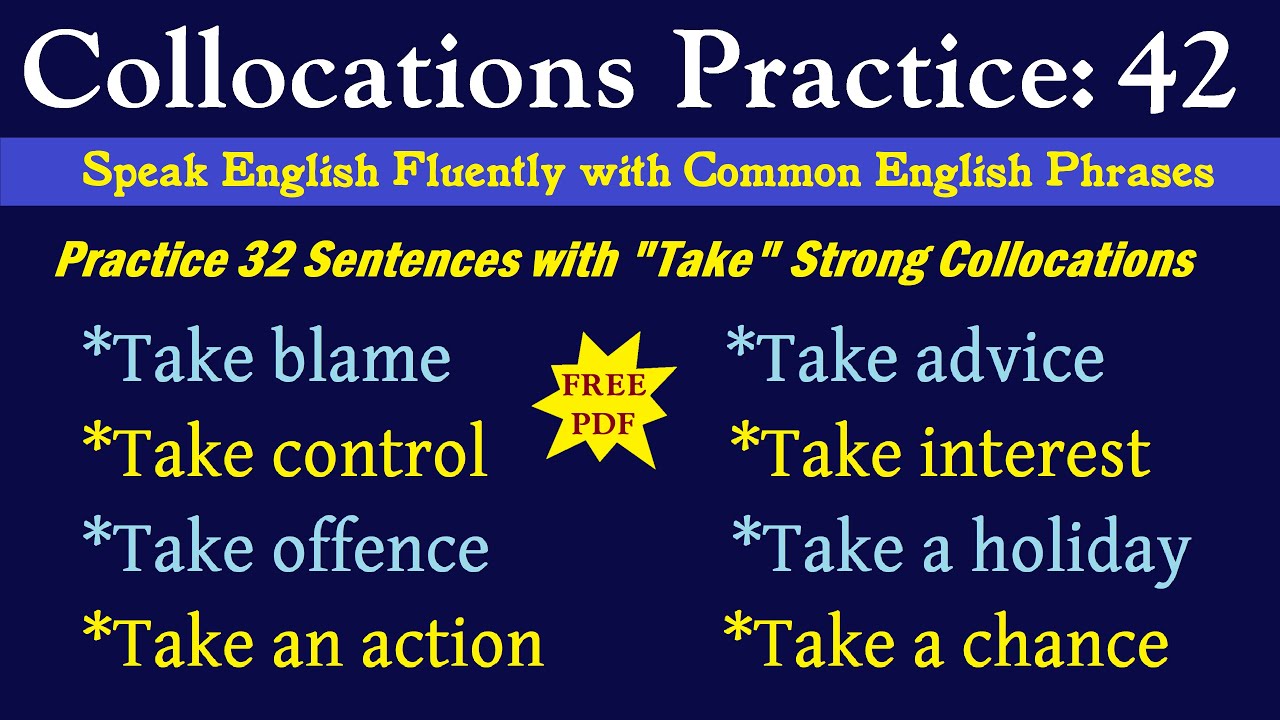 "Take" Strong Collocations | Learn English Collocations | Easy English ...
