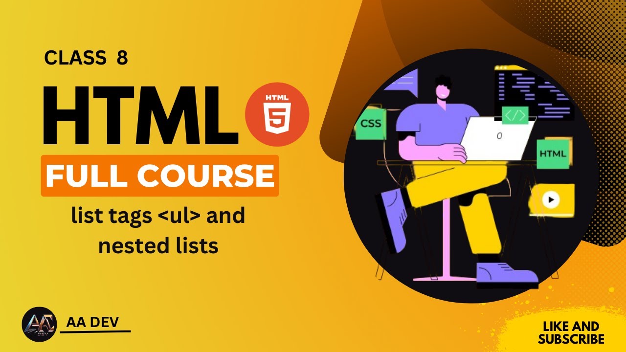 Html Course List Tags Part 2 Unordered List Nested List Youtube 1143