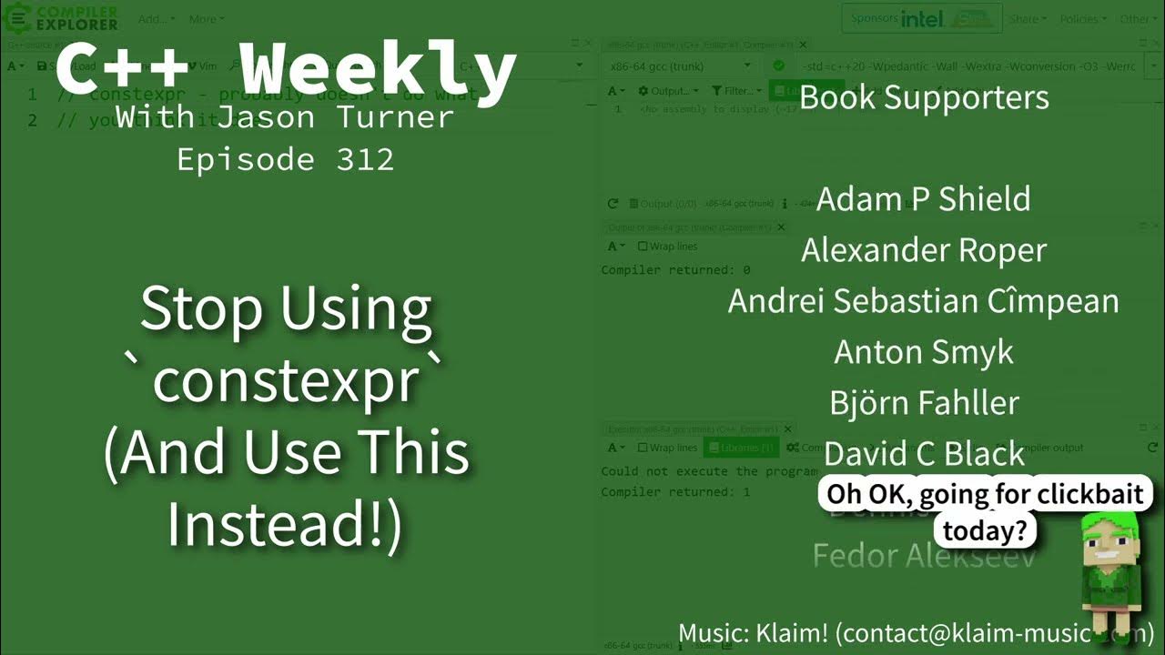 C Weekly Ep 312 Stop Using `constexpr` And Use This Instead Youtube