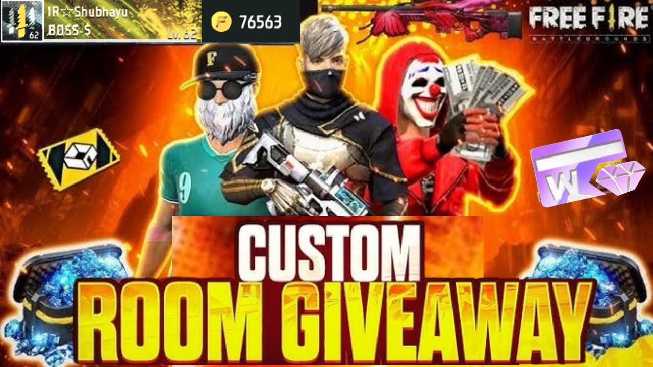 FREE FIRE LIVE CUSTOM ROOM | FF LIVE CUSTOM ROOM GIVEAWAY | FF LIVE ...