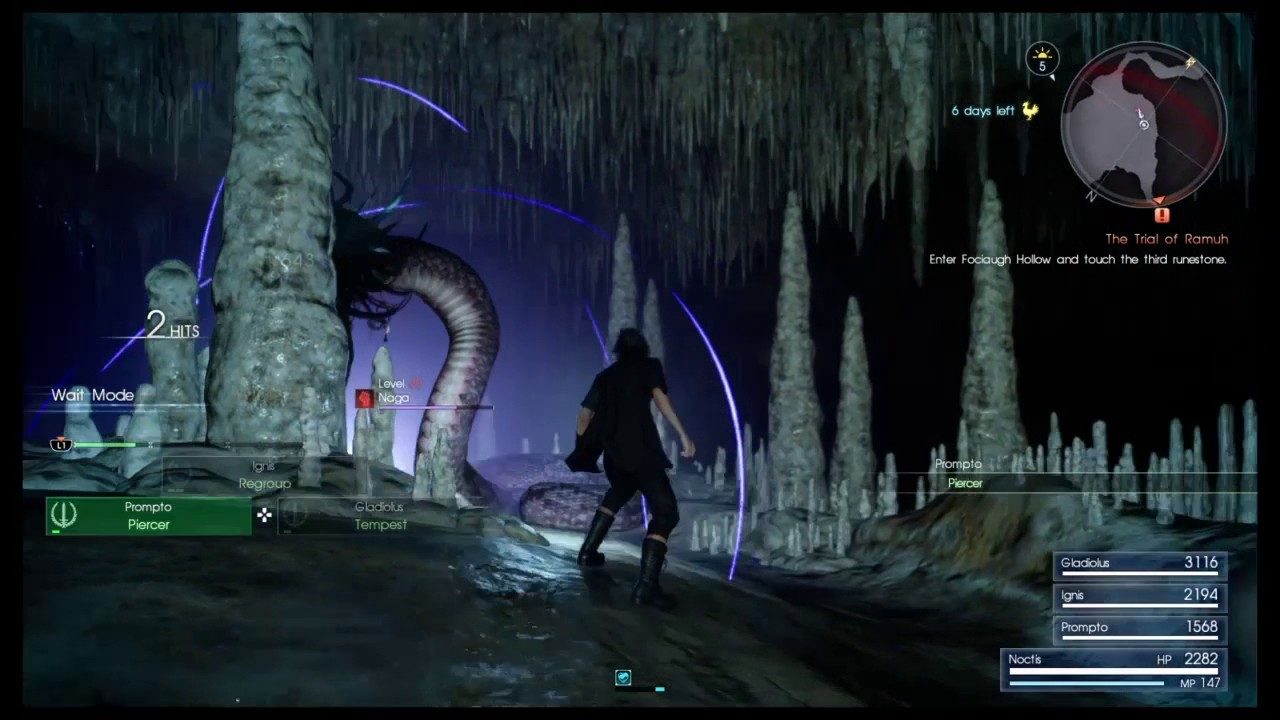 Final Fantasy XV Naga bossfight walkthrough (normal difficulty) - YouTube