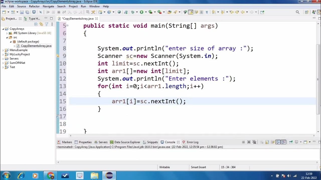 Copy Elements Of One Array Into Another In Java Malayalam Code Eureka Youtube