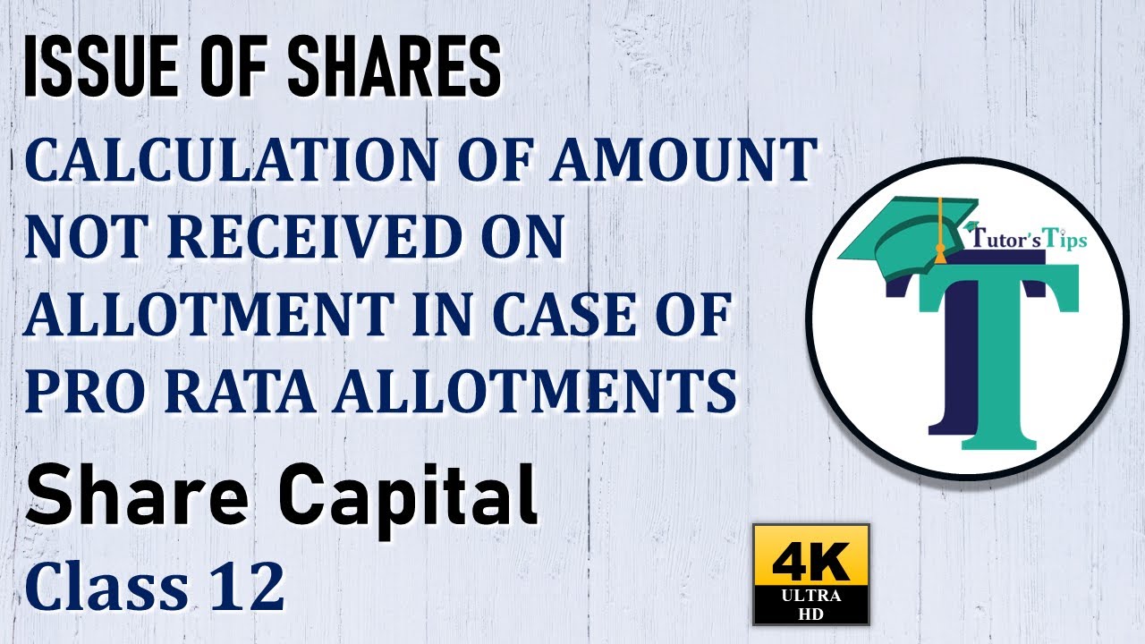 Calculation of amount not received on in case of pro rata allotments ...