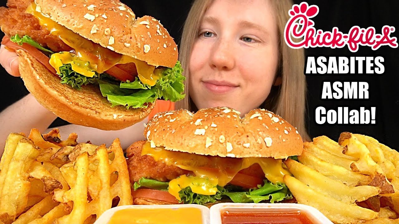 ASMR CHICK-FIL-A SANDWICH MUKBANG (Collab with ASABITES ASMR) Eating ...