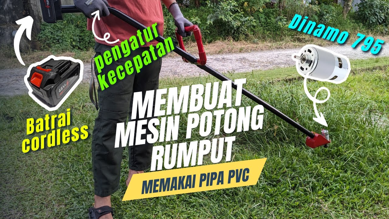 DIY Mesin Potong Rumput Elektrik - YouTube