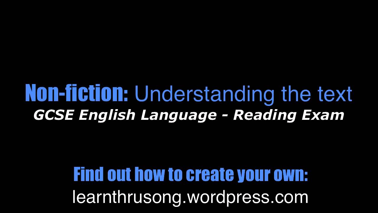 GCSE English Understanding Non Fiction Texts YouTube gcse-english-understanding-non-fiction-texts-youtube