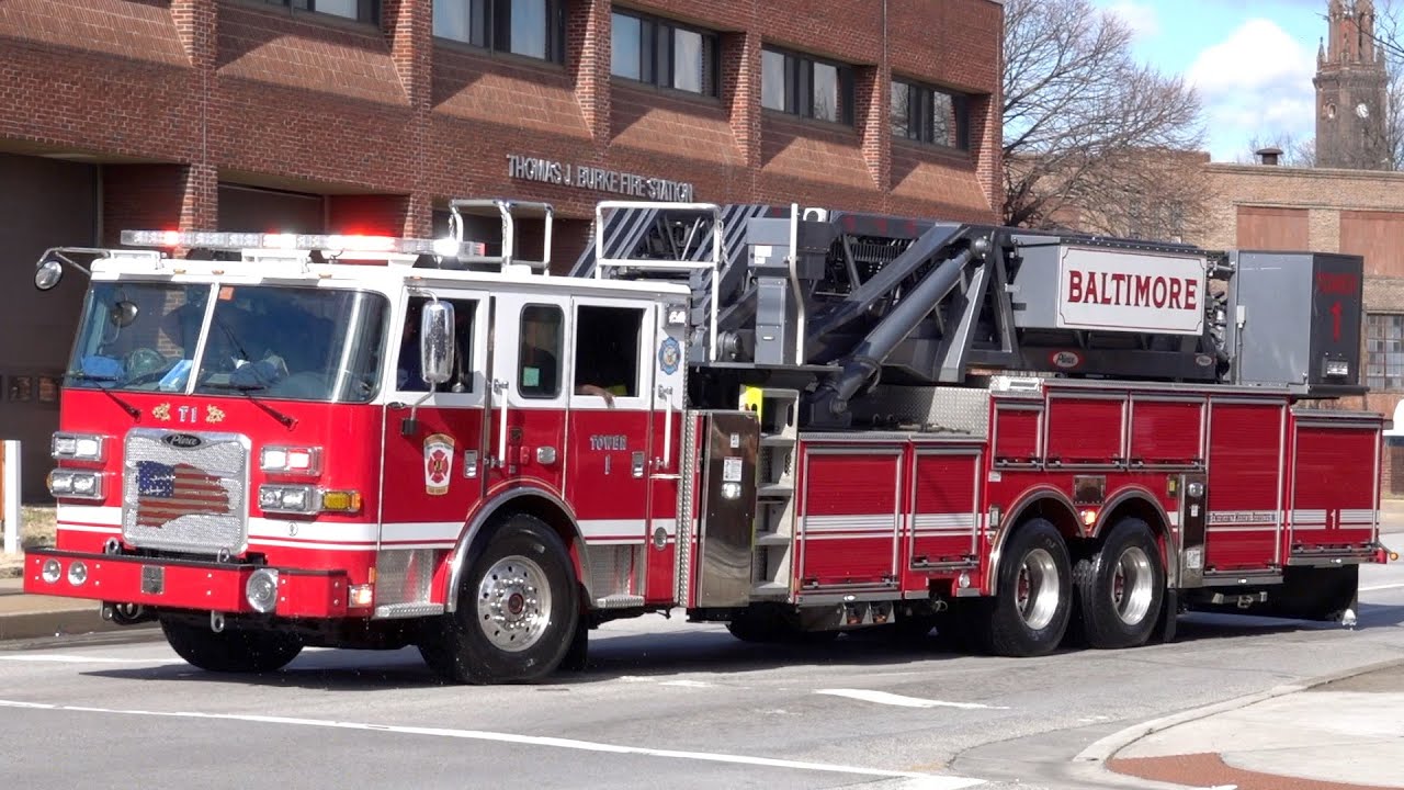 Baltimore City Fire Department Tower 1 Responding Youtube