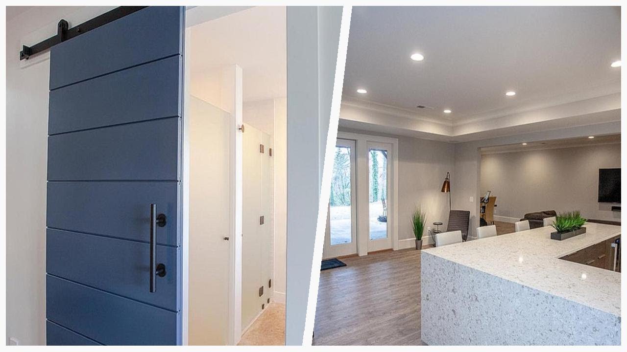 75 Transitional Blue Basement Design Ideas You'll Love 🌈 - YouTube